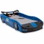 Boys Blue Race Car Bed Frame Twin Size Platform Plastic Kids Bedroom ...