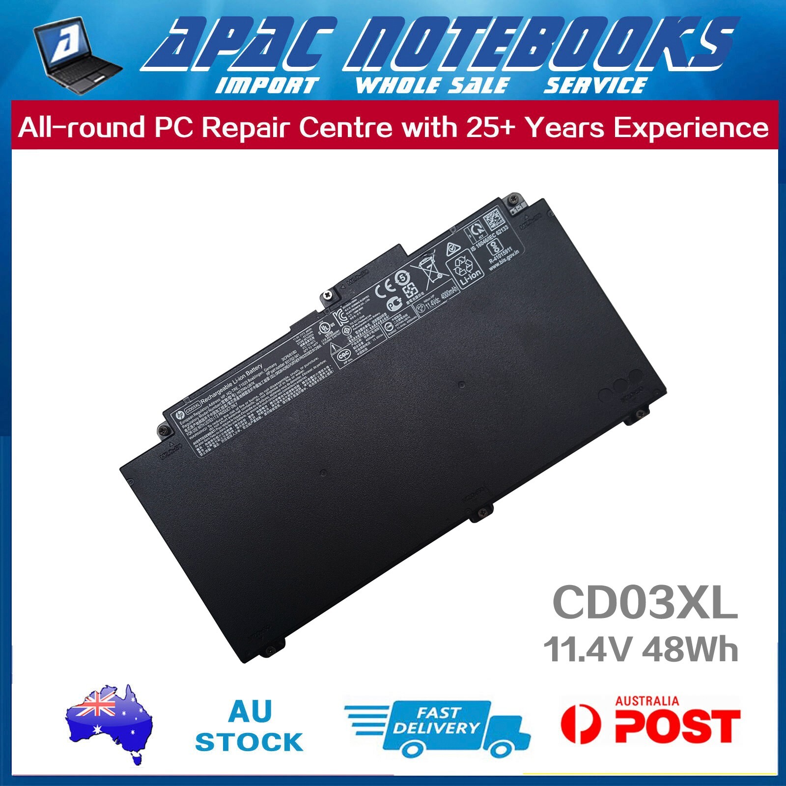 Genuine CD03XL Battery HP ProBook 640 645 650 G4 G5 G7 CD03048XL 11.4V ...