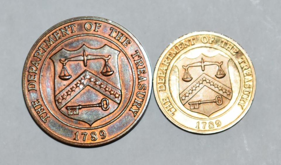 1789 Treasury Proof Medal &Denver Mint Colorado Department Treasury Lot ...