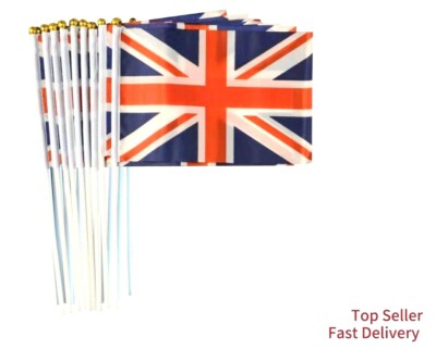 Union Jack Flag Small Hand Waving 20, 40, 100 PCS British Party Event ...