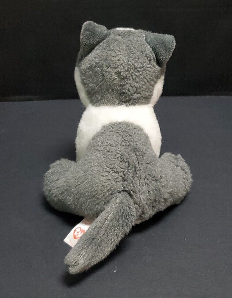 VelveTy Ty Yang Kitty Cat Plush Stuffed Animal 6" Gray White Green Eyes Grumpy | eBay