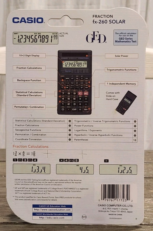 Casio FX-260 Solar Scientific Calculator BRAND NEW In PACKAGE ...