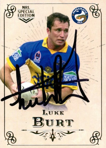 Signed 2018 PARRAMATTA EELS NRL Card LUKE BURT Glory | eBay Australia