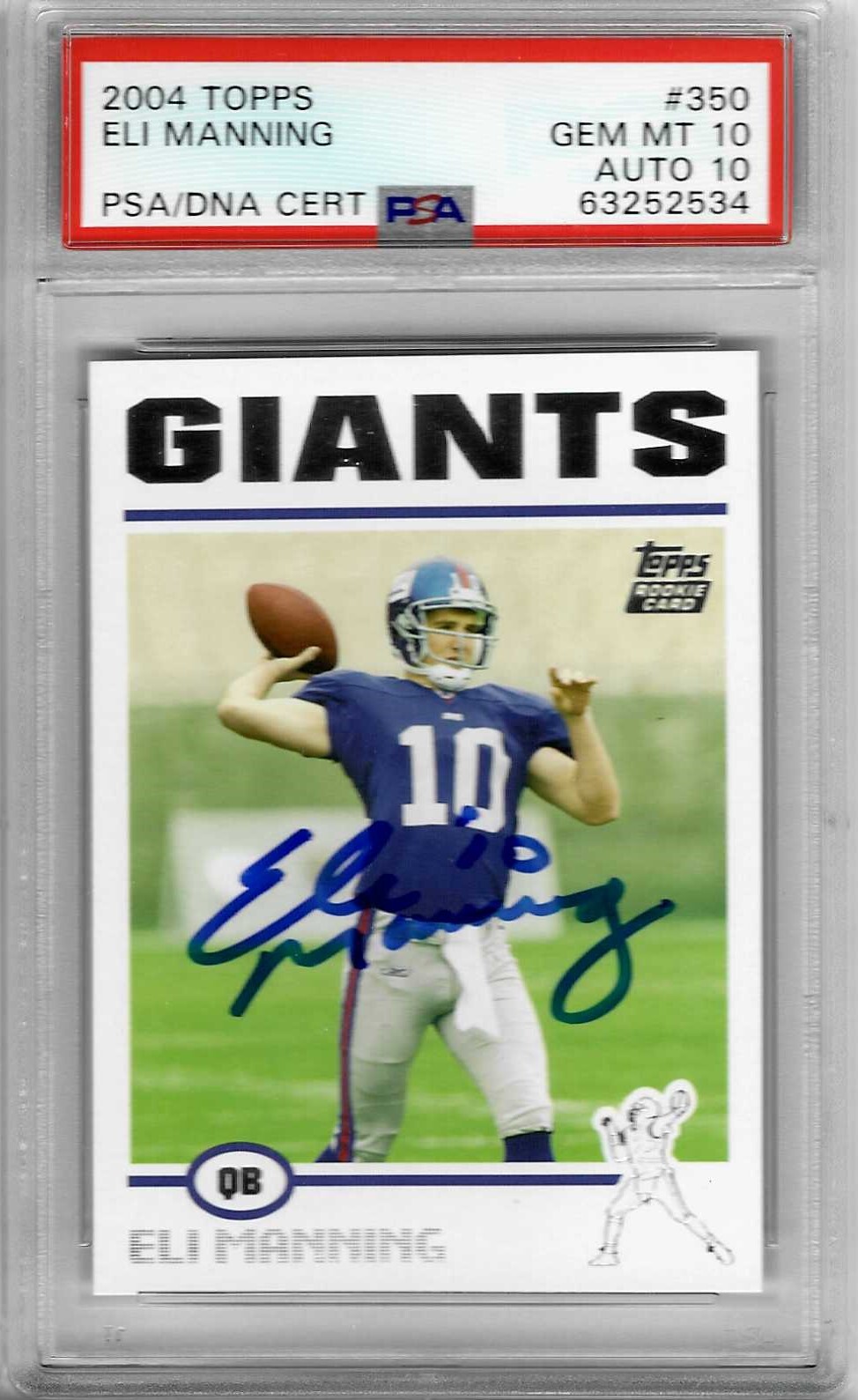 Eli Manning | Autographed Football Memorabilia & NFL Merchandise