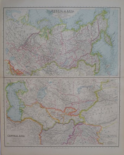 1933 MAP RUSSIA IN ASIA SIBERIA MONGOLIA OIRATSKAA CENTRAL ASIA ...