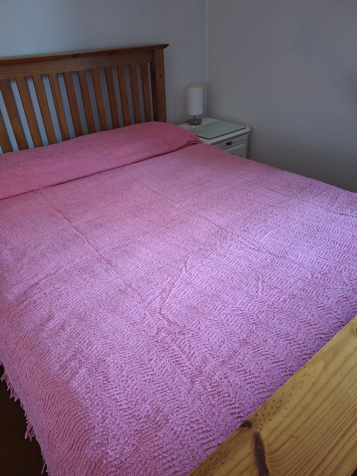 Vintage Candlewick Bedspread Single Pink | eBay UK