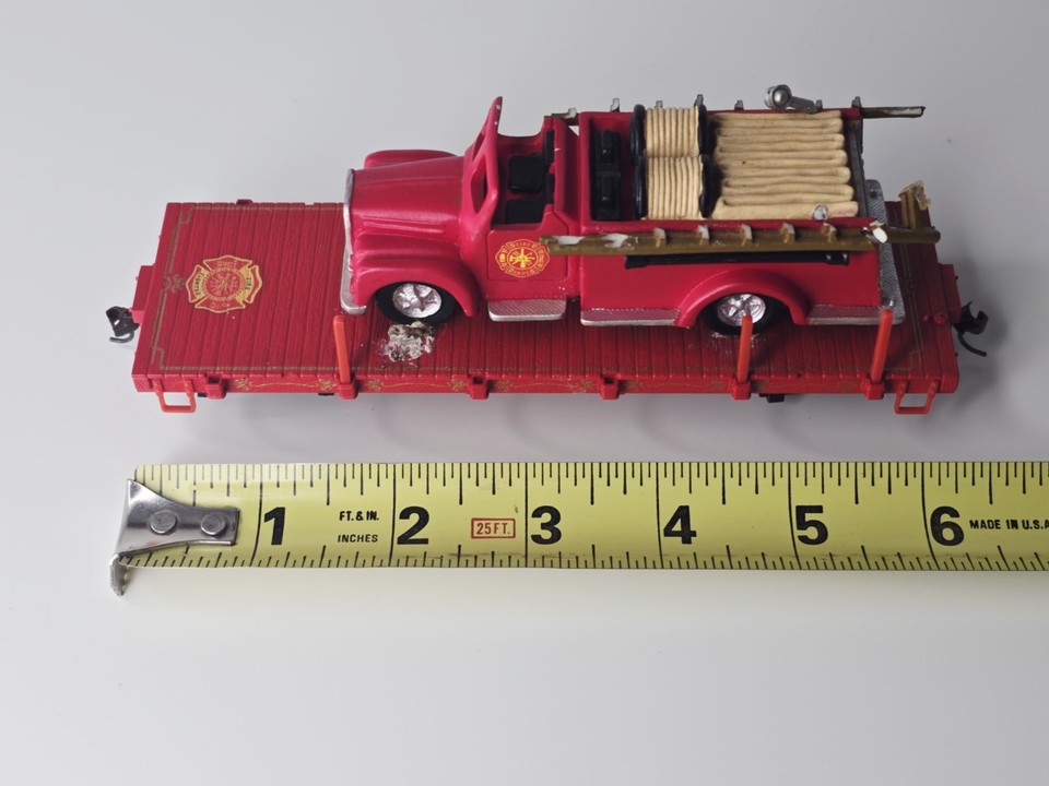 Hawthorne Village - Ho - Fire Fighters Flatcar With Fire Engine | eBay