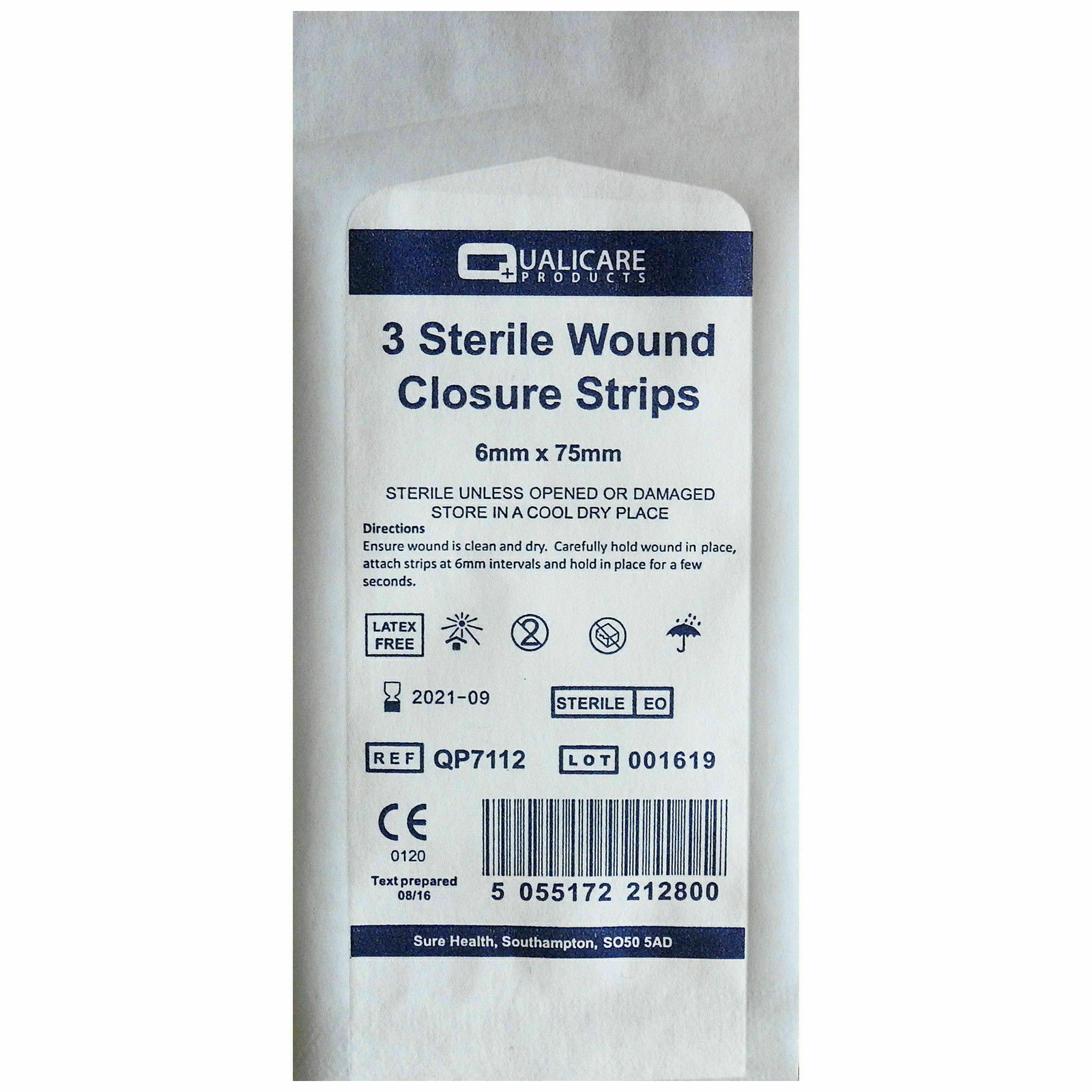 10 x Sterile Skin Closure Steri Strips Butterfly Stitches 6mm x 75mm ...