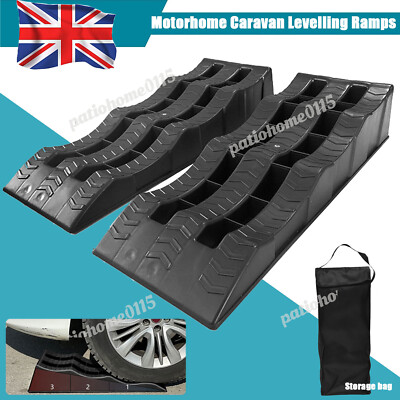 Motorhome Caravan Trailer Levelling Ramps Chocks Wheel 3 Step Leveller ...