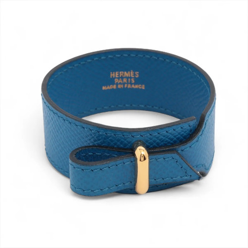 Hermès B: 1998 Bracelet GP & Leather Blue Nabab | eBay