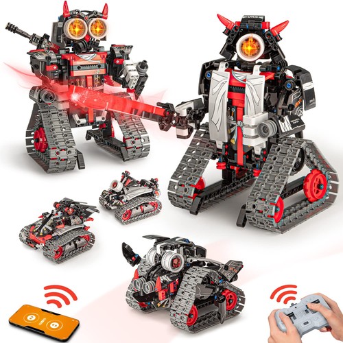 5 in 1 STEM RC Robot Building Kit, APP & Remote Control Samurai/Ninja ...