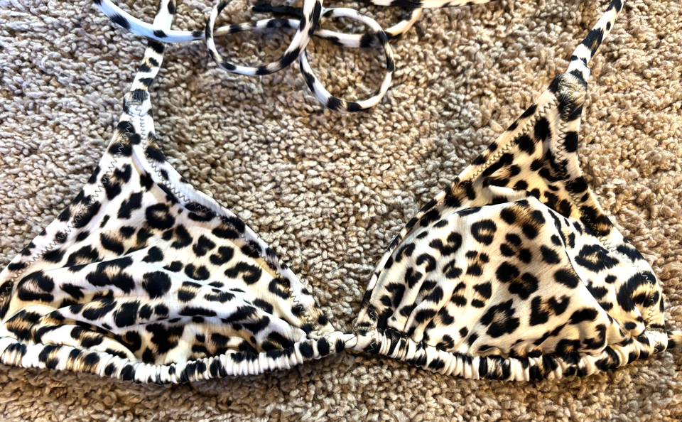 Skims Triangle Bikini Top Leopard Print Swim Suit Size XS NEW $44 | eBay
