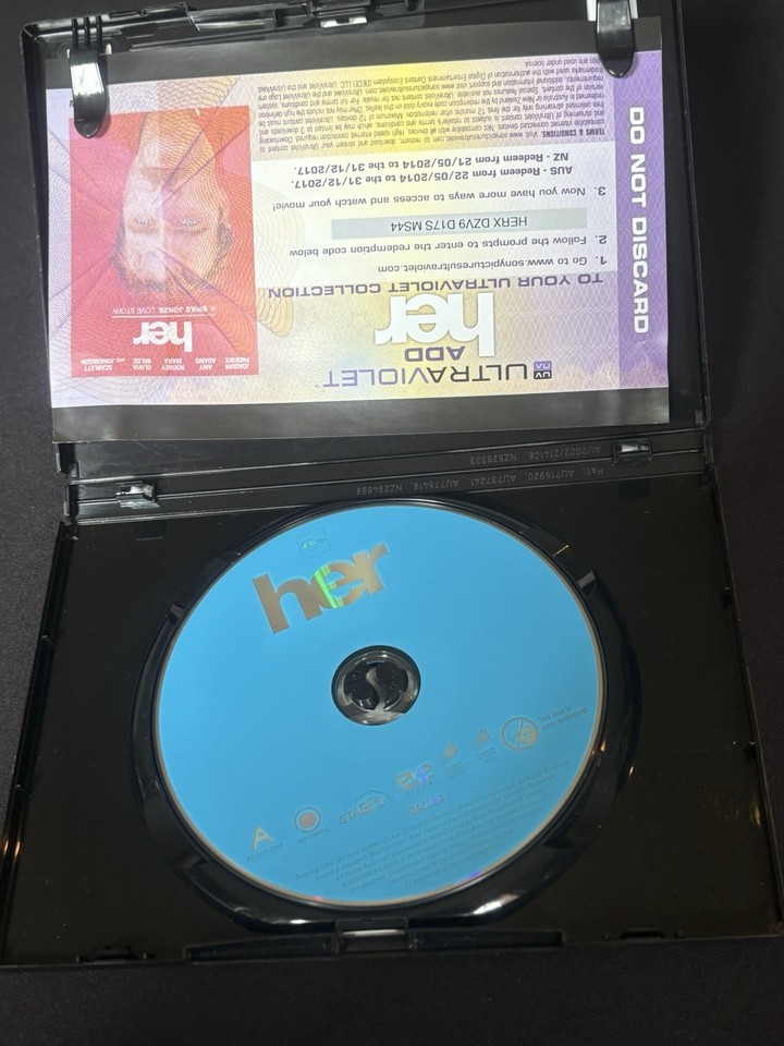 Her (DVD, 2013) Spike Jonze, VGC, Reg 4, Joaquin Phoenix / Scarlet ...