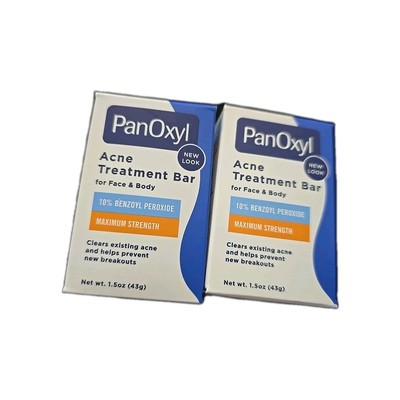 PanOxyl Acne Treatment 1.5oz Bar 10% Benzo. Peroxide Exp. 2/26 X 2 New ...