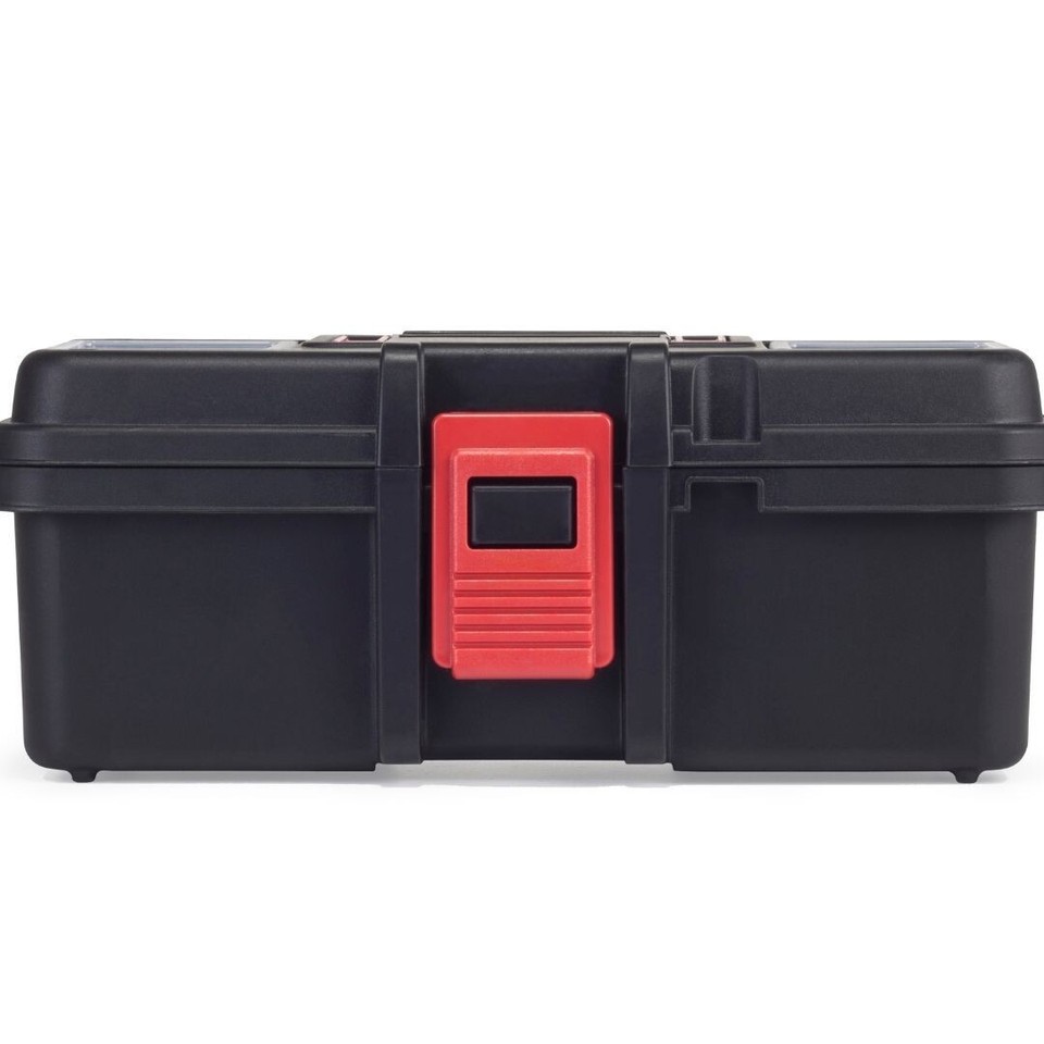 Hyper Tough 13-inch Tool Box, Plastic Tool and Hardware Storage, Black ...