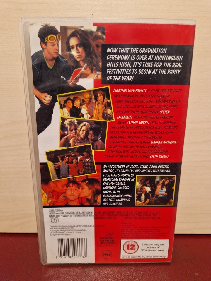 Can't Hardly Wait - Ethan Embry - Charlie Korsmo - PAL VHS Video Tape ...