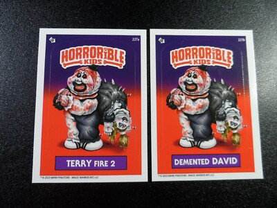 Terrifier 2 Art the Clown Horrorible Kids 2 Card Set Garbage Pail Kids ...