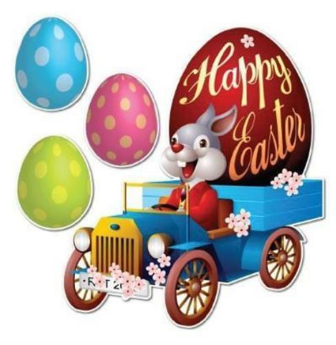 Easter Lawn Decoration - Easter Bunny in Vintage Car - FREE SHIPPING | eBay