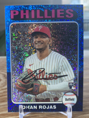 JOHAN ROJAS 2024 Topps Heritage Blue Sparkle Refractor SP RC #171 ...