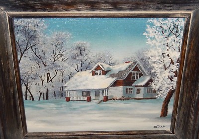 ALICE SNOW WINTER SCENE ORIGINAL OIL ON CANVAS LANDSCAPE PAINTING | eBay