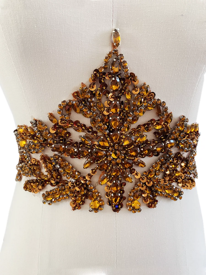 Rhinestone Applique Crystal Motif Shiny Bead for Wedding Fancy Dress ...
