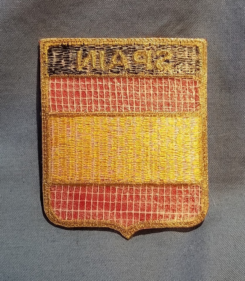 LMH PATCH Woven Badge SPAIN Spanish Flat Red Yellow Bars Espana Shield ...