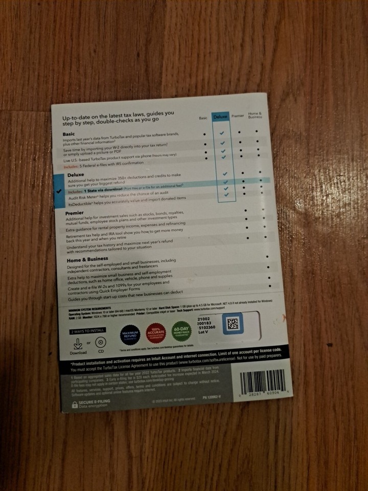 TurboTax 2023 Deluxe Federal & State Tax return Software PC/Mac Disc ...