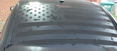 American Flag Rear Window Decal Compatible with DODGE Challenger ...