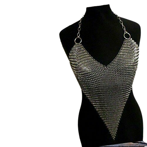 Chainmail Bikini Top Metal Bra – Handmade Chain Mail Armor Lingerie ...
