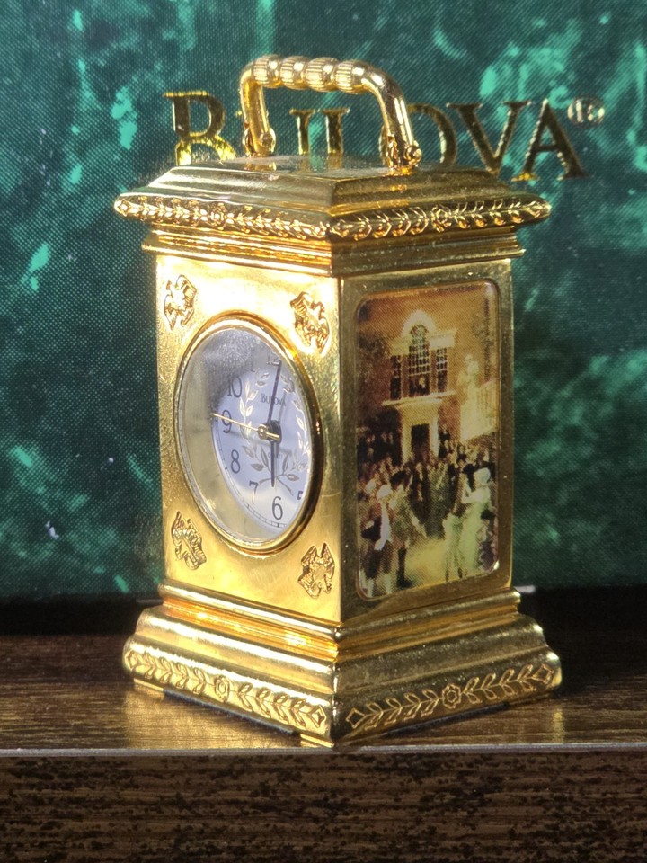 Bulova Mini Collectible Clock - Independence Hall - B0571 | eBay