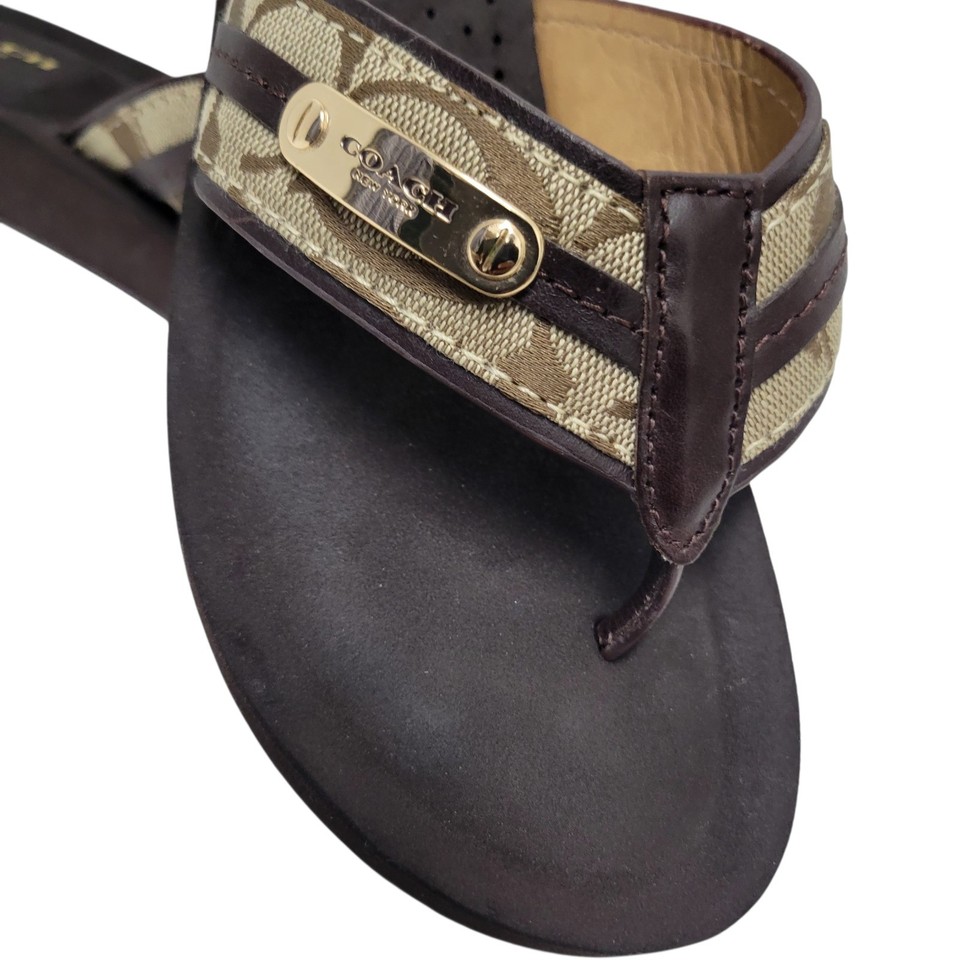 COACH JODEE Women's Brown Thong Sandals Size 7.5B Excellent Condition ...