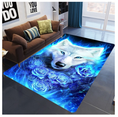 3D White wolf Non Slip Rug Carpet 80 x 160CM mat | eBay Australia