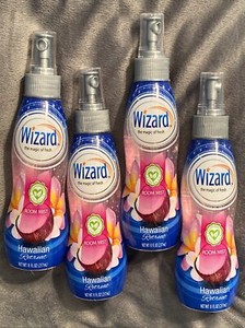 4 X Wizard Scented Air Freshener Spray Hawaiian Retreat Fragrance, Room ...