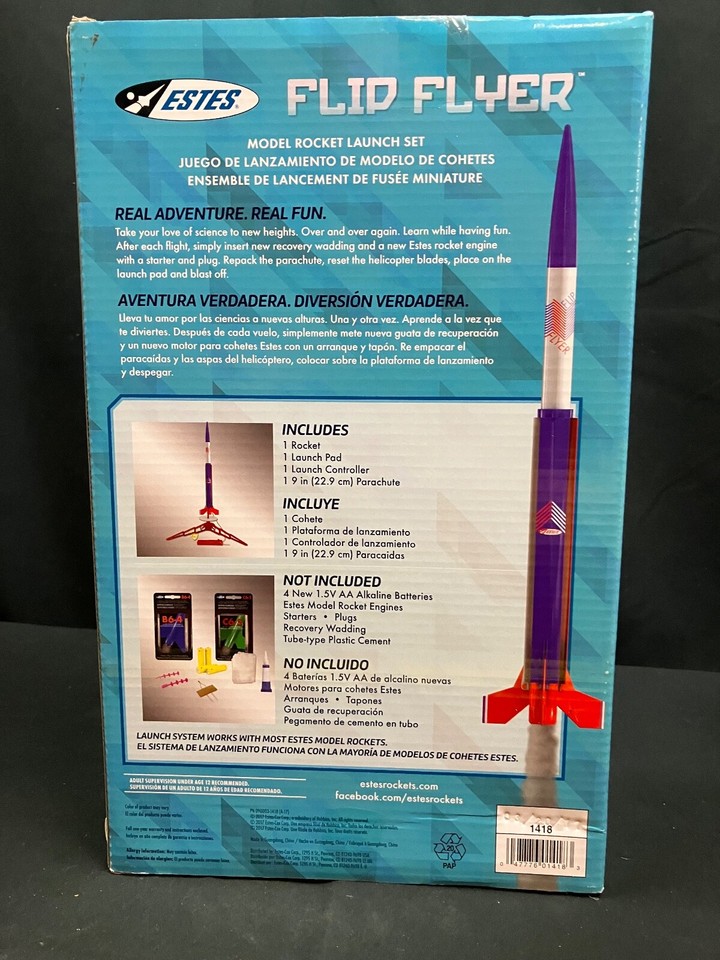 Estes Flip Flyer Helicopter Model Rocket Launch SET 1418- NO MOTORS ...