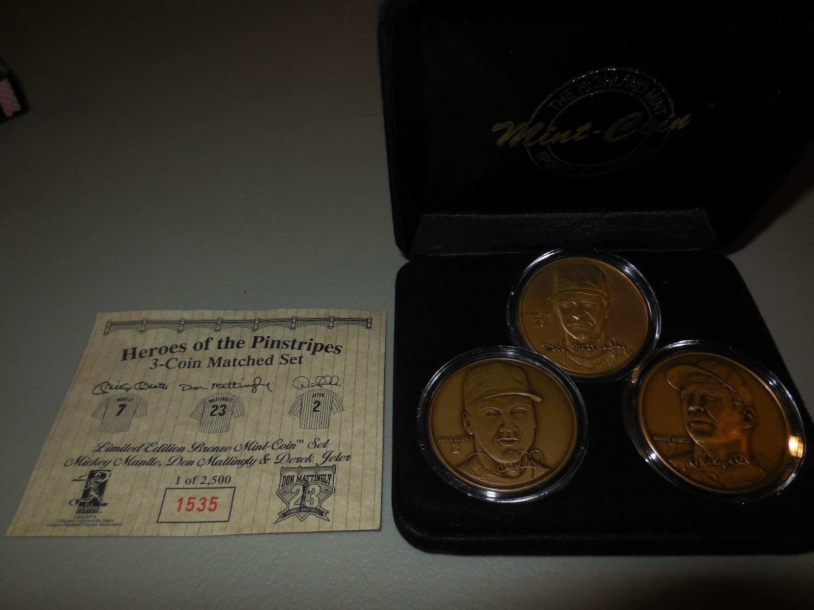 3 highland mint coin set mickey mantle -don mattingly-d. jeter | eBay