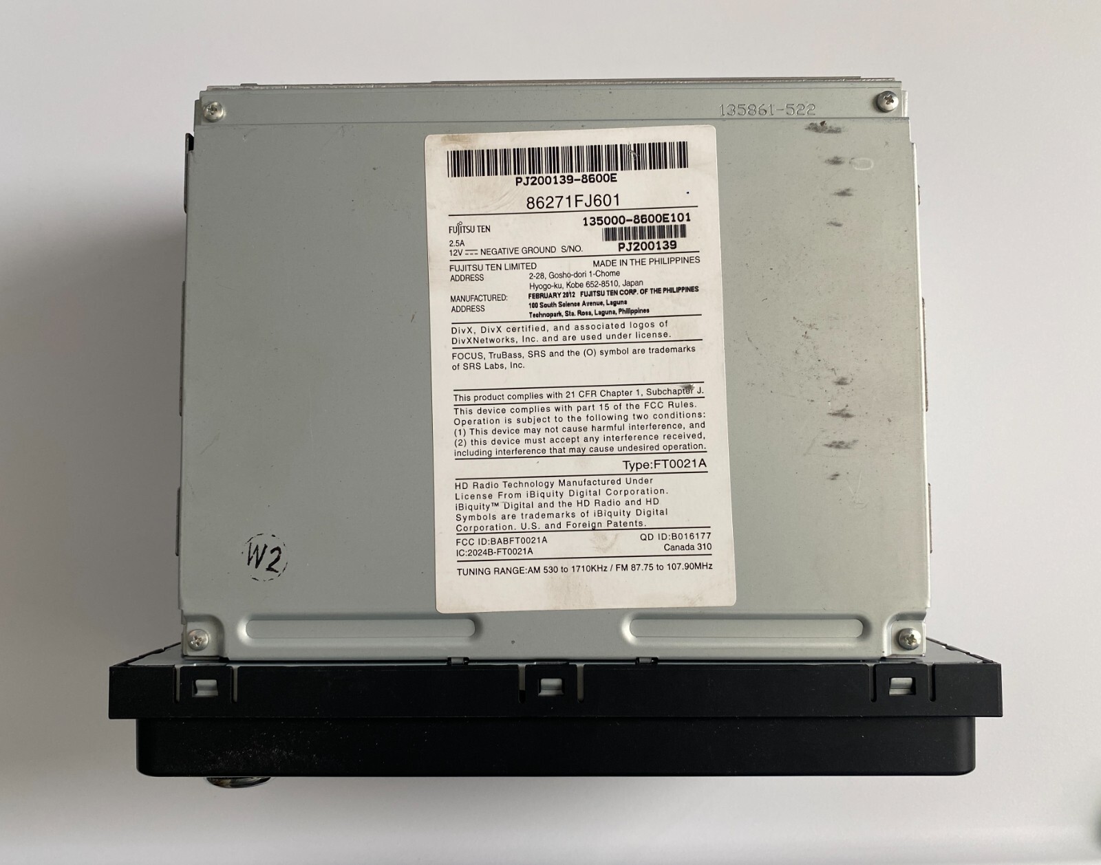 2012 Subaru Impreza AM FM Satellite XM Radio Bluetooth GPS Navigation ...