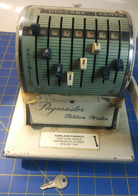 Vintage Paymaster 8000 Ribbon Writer Check Maker Stamp Embosser with ...
