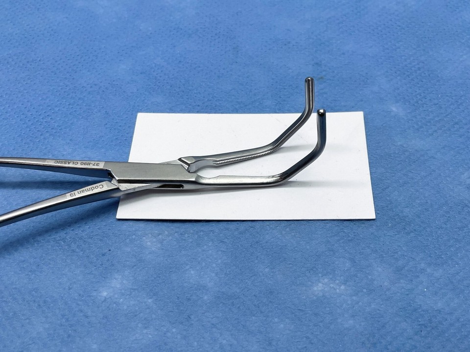 Codman 37-1190 Tangential Occlusion Clamp, 7.7", DeBakey Jaws, Germany ...