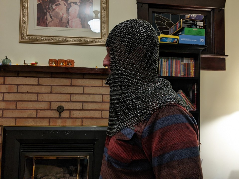 Heavy Chainmail Coif – 7 lb Steel Armor Headpiece – Medieval ...