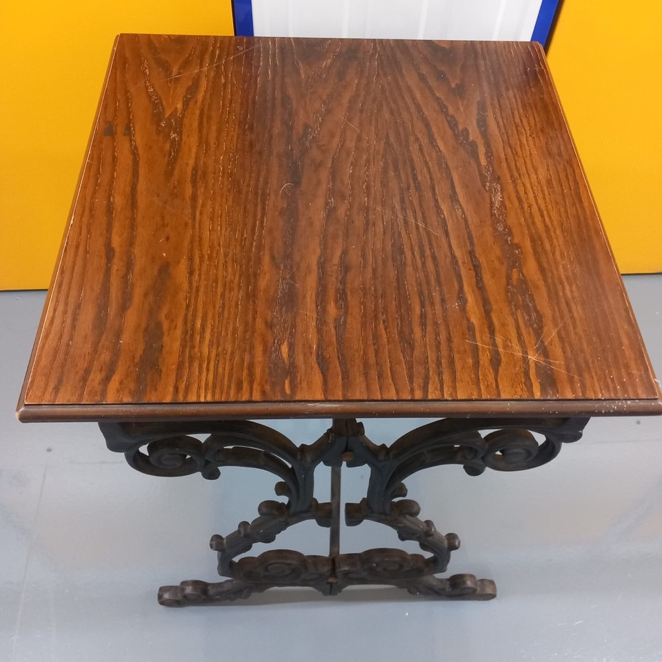 Vintage Cast Iron Sewing Machine Base Table with Wooden Top –34.6kg ...