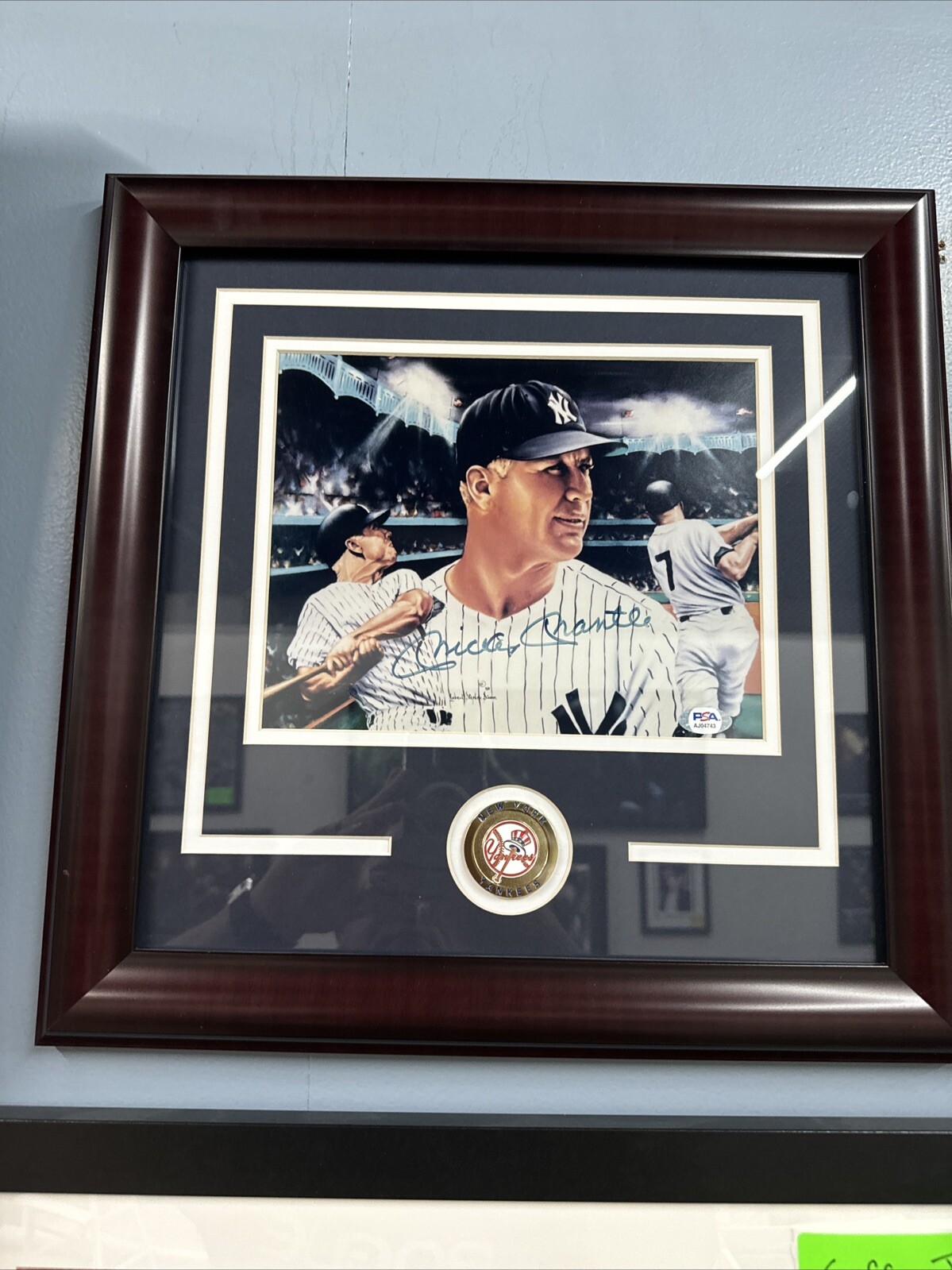 Mickey Mantle Framed Autograph Lithograph PSA Certified Yankees ...