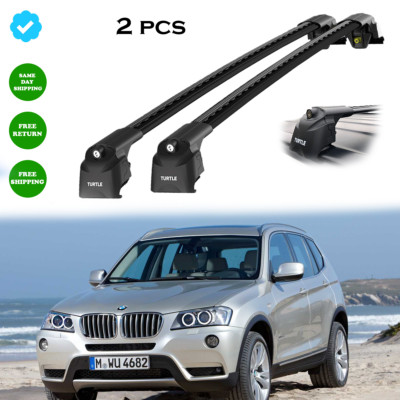 Fits BMW X3 F25 2011-2017 Roof Rack Cros Bars Black Set Flush Rails A2 ...