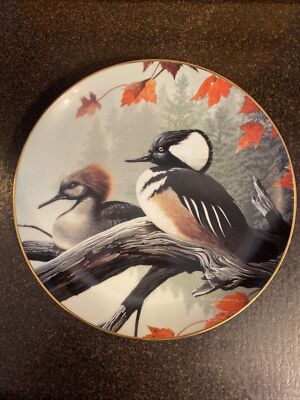 Misty Morning Plate N. American Ducks Rod Lawrence Hamilton Merganser ...