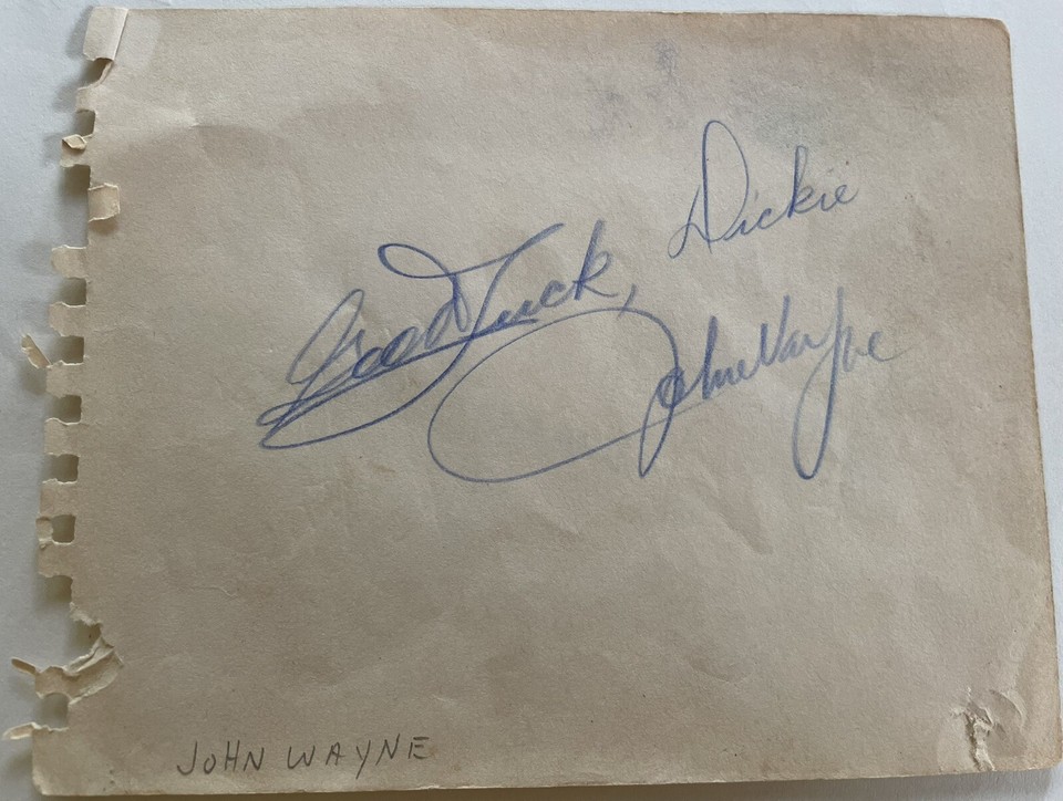 JOHN WAYNE Autograph JSA AUTHENTICATION from Vintage Autograph Book Actor Real | eBay