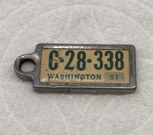 RARE VTG DAV Disabled Veterans Mini License Plate Key Chain Ring ...