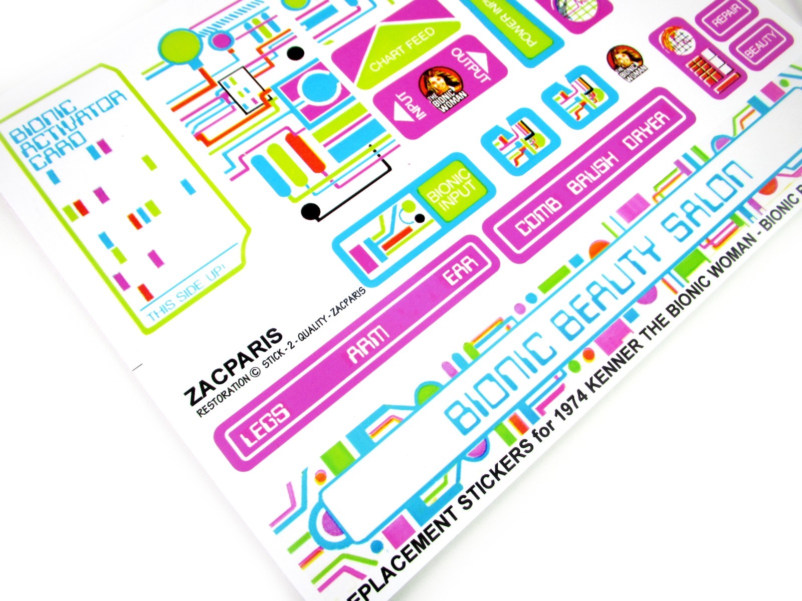 CUSTOM STICKERS FOR BIONIC BEAUTY SALON BIONIC WOMAN - SIX MILLION ...