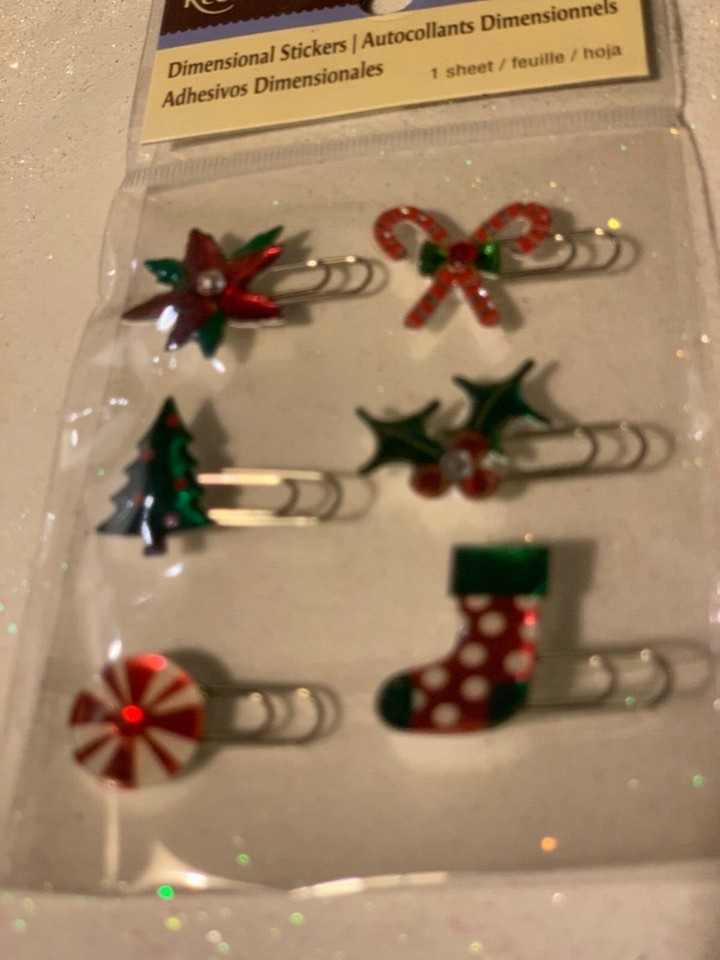 RECOLLECTIONS 3D STICKERS CHRISTMAS HOLIDAY PAPERCLIPS RARE STICKERS | eBay