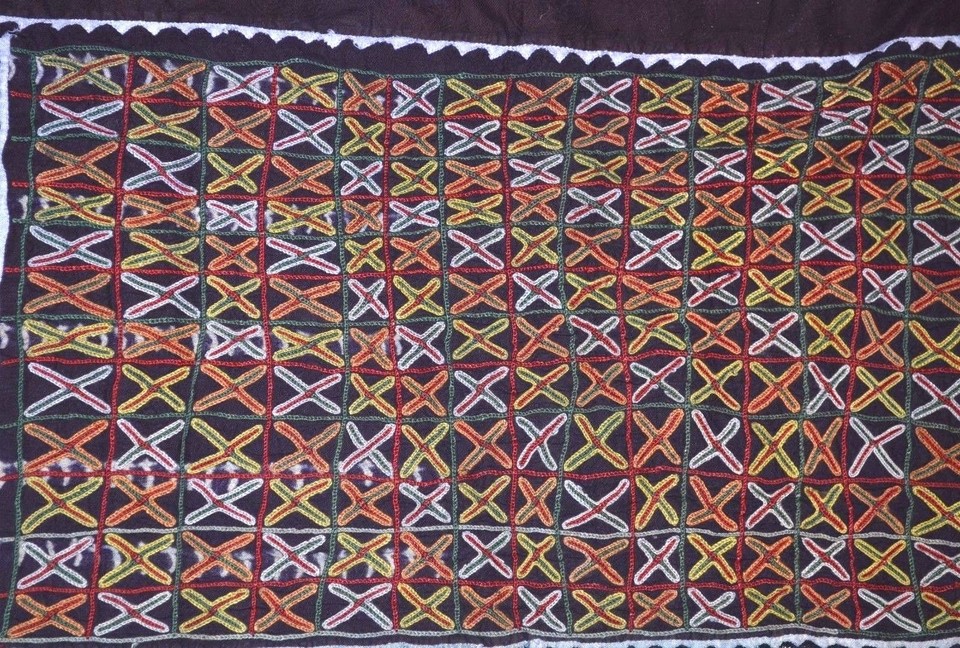 Antique Wodaabe Fulani Cloth Wrapper Indigo Fabric Embroidery Panel ...