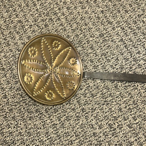 Antique Solid Copper & Hand Forged Iron Skimmer Spoon Strainer Paddle ...