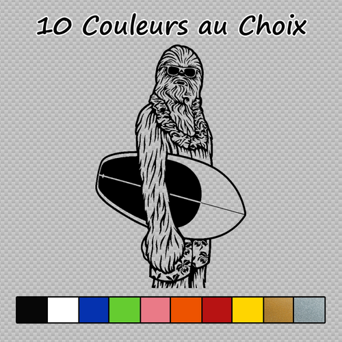 Sticker Chewbacca Surf Decal P-018 Cinéma Mural Star Wars Couleurs au ...